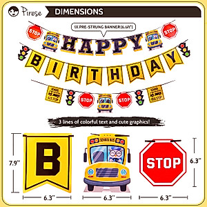 Pirese Wheels On The Bus Birthday Decorations, School Bus Decorations For Party, School Bus Birthday Party Decorations | School Bus Birthday Banner | School Bus Party Decorations | Bus Theme Party