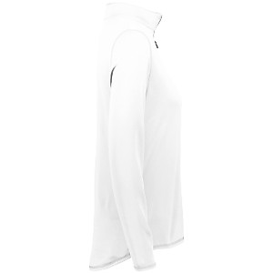Augusta Sportswear Ladies Attain Wicking 1/4 Zip Pullover - Women's Running Long Sleeve Jacket with Sun Protection, White, X-Large
