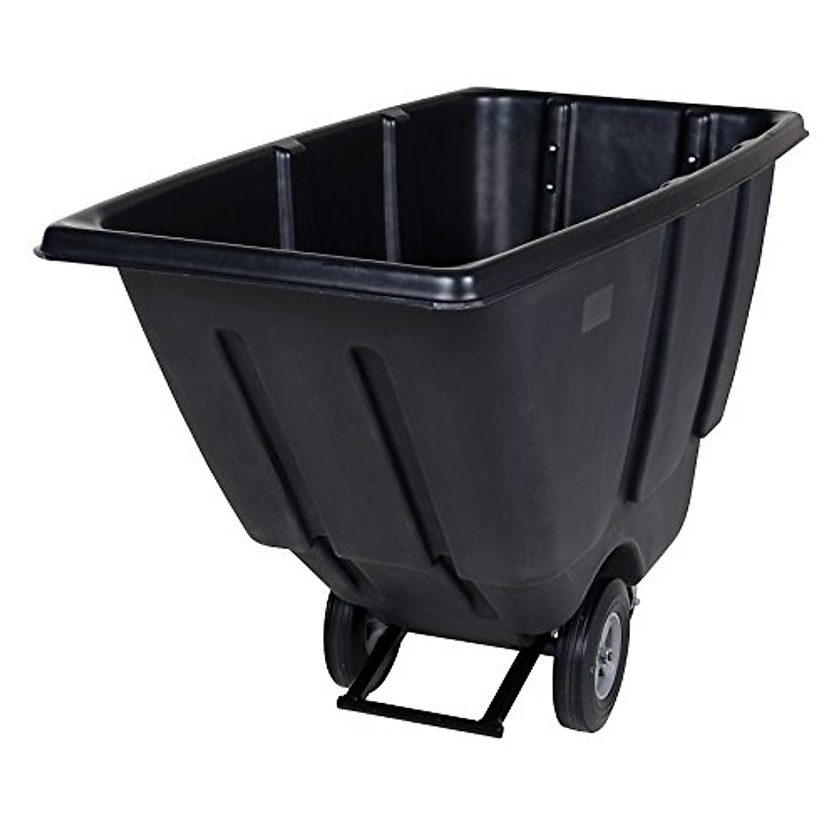 Vestil TDT-50-LD-BLACK Plastic Light Duty Tilt Truck 1/2 Cubic Yard 450 Lb. Capacity Black
