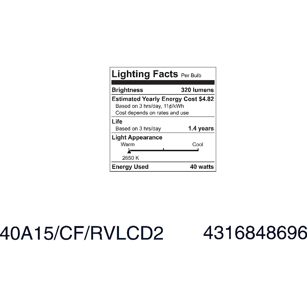 GE Lighting 043168486965 48696 40-Watt Bulbs, Medium Base for Ceiling Fan A15, 2-Pack, 2 Count (Pack of 1), Reveal Clear