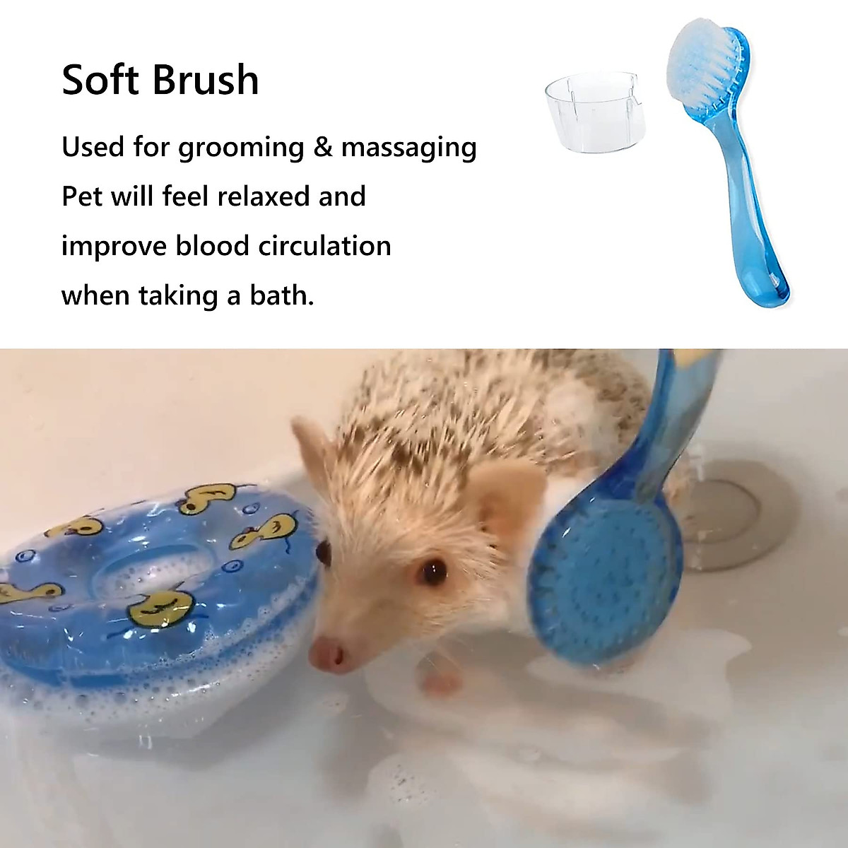 JSLZF Small Animal Grooming Kit - Foldable Bathtub, Nail Clippers, Bathing Brushes, Towel for Guinea Pigs & Hedgehogs