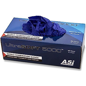 UltraSOFT 5000 Nitrile Gloves, Non- Sterile Gloves Disposable latex Free Medium, Powder Free, (Pack of 3000) - X-Small