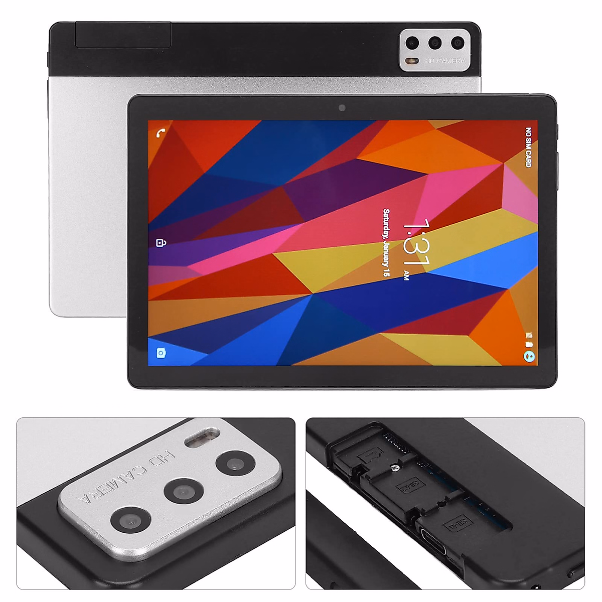 11 Tablet, 10.1in Tablet 1GB RAM 16GB ROM, FHD Display Touch Screen Tablet PC, Octa Core Chip, 2.4/5GWiFi, Buletooth, GPS, Dual Camera, 3000mAh, 128G Extension, Sliver