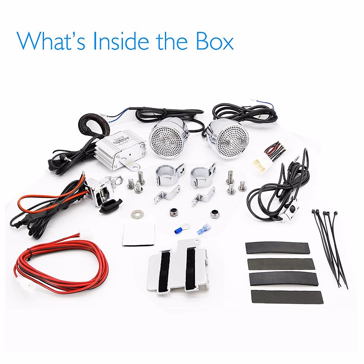 Pyle 600 Watt Weatherproof Motorcycle Speaker and Amplifier System w/Two 2.25 Inch Waterproof Speakers, AUX - Handlebar Mount ATV Mini Stereo Audio Receiver Kit Set - Also for Marine Boat - PLMCA62BT