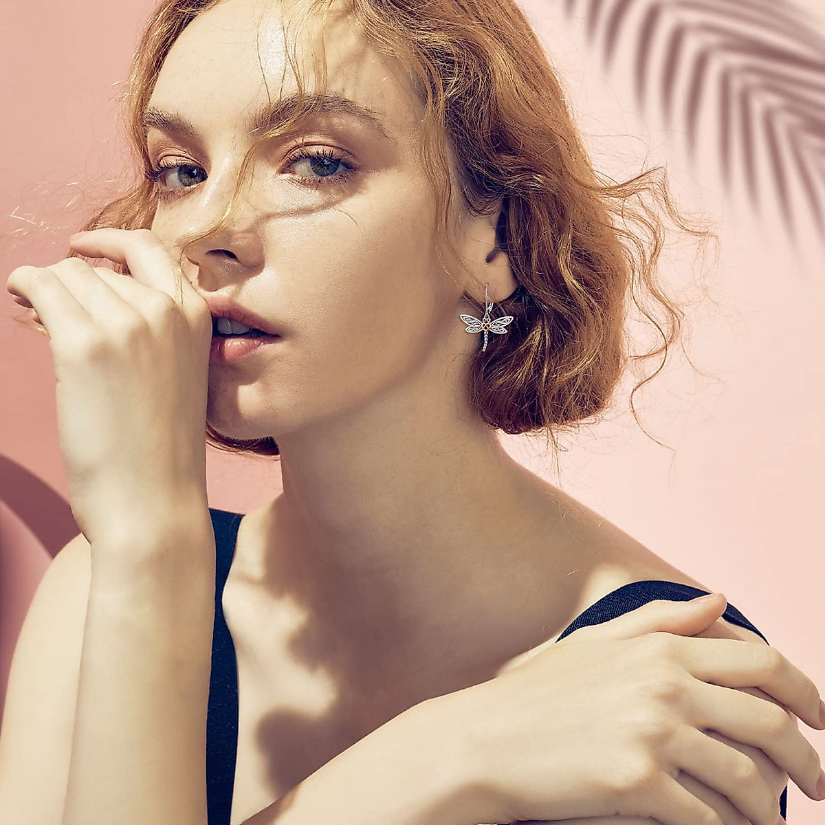 Dragonfly Dangling Earrings Sterling Silver Celtic Drop Dangle Earrings Dragonfly Jewelry for Women Dragonfly Leverback Earrings Dragonfly Dangling Earrings Gifts