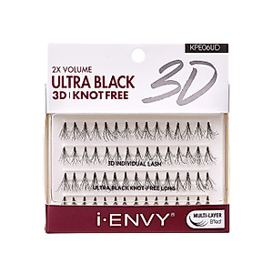 i-ENVY 2X Volume 3D Ultra Black Individual Lashes (3 PACK, Knot Free - Long)