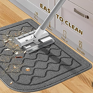 HOTBALZER 18×27 Inch Kitchen Rugs, Comfort Standing Kitchen Mats for Floor is Made of 100% Polypropylene, Kitchen Rugs and Mats Non Skid Washable for Kitchen, Floor, Office, Sink, Laundry, Grey