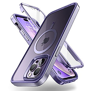 SUPCASE Unicorn Beetle Edge Mag Case for iPhone 14 Pro Max 6.7", Compatible with MagSafe Slim Frame Clear Protective Case with Built-in Screen Protector (Mauve)