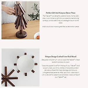 Treevet Coaster Set, 3/4/5 Pcs Black Walnut Tree Trivet Set Treevet Coasters, Create Memorable Moments with Treevet (3PCS)