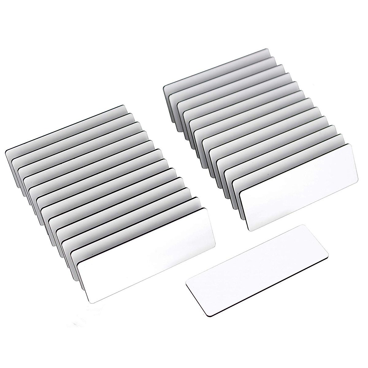 ExcelMark Blank Name Tag/Badge with Pin - White - 1" x 3" (25 Pack)