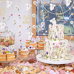 BABY Shower Script Table Confetti - Baby In Bloom Confetti Shower Decor, Floral Bodysuit Scatter Confetti, Flower Baby Gender Reveal Party Decorations, Glitter Confetti Photo Props (BABY GIRL PINK)