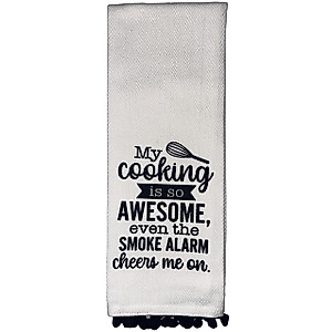 Set of 5, 100% Cotton Funny Cute Saying Pom Pom Design Flour Sack Kitchen Towels/Dish Towels for Wedding, Baby Shower, Home Decor, Housewarming, Other Occasions Size: 16 X 28 Inch.