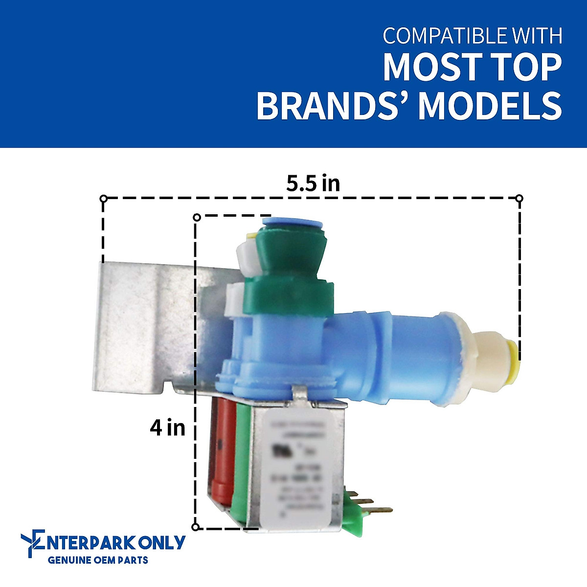 Enterpark IMV-708 W10408179 4389177 (Original Version) for Whirlpool Kitchenaid Kenmore Refrigerator Kitchenaid Refrigerator Water Valve by Robertshaw Replace AP5263471 W10408179VP PS3497634