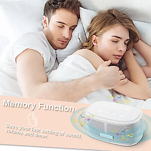 Portable White Noise Machine with 20 Natural Soothing Sounds|Memory Function|Adjustable Volume|AC or USB Rechargeable|3 Timer Sleep Sound Machine for Baby Kids Adults, Home, Travel, Office (White)
