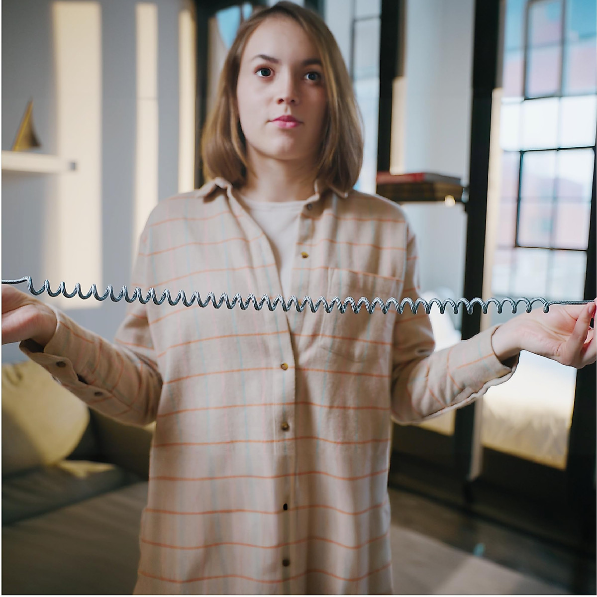 Ventev - Helix 3ft Expandable iPhone Cable | Fast Charging USB C to Apple Lightning Cable | Compatible with iPhone 14/13/12/11 | Coiled MFi Certified iPhone Charger Cord - Gray