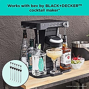 bev by BLACK+DECKER Cocktail Maker Replacement Dispenser Straws, Stainless Steel, Dishwasher Safe, 6 Pack (BEST106​)