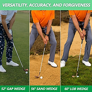 POSSOT 3 PCS Wedge Set or Individual Golf Wedges, Available in56° Sand Wedge for Man and Woman Right Hand with Rubber Grip, Black.