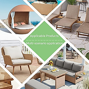 Laphivieh 520 Ft Light Wood Grain Plastic Wicker Repair Kit with Stainless Steel Weaving Tool, Plastic Rattan Material for Patio Rattan Furniture Repair Replacement Supplies