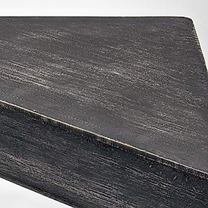 American Art Decor Set of 2 Floating Corner Shelves - Shelf Bracket & Organizer for Living Room, Bedroom, Bathroom, Offices & More (Black, 2.25”x 16.5”x 8.25”)