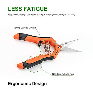 HOMEANING 1PC Pruning Shears,Trimming Scissors, Blades Gardening Hand Pruning Snips Titanium Coated Precision Bonsai Pruning Shears, Convenient and Efficient Flower Cutters (Orange)