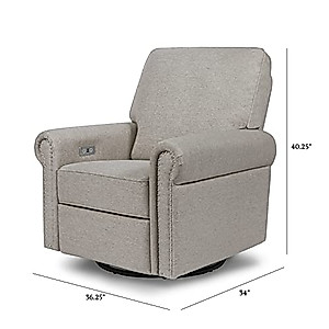 Namesake Linden Electronic Recliner and Swivel Glider with USB Port in Performace Grey Eco-Weave, Water Repellent & Stain Resistant, Greenguard Gold & CertiPUR-US Certified