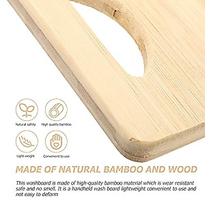 Cabilock Hand Tools Washing Board Wood Washboard Practical Clothes Bamboo Washboard Anti-Slip Laundry Cleaning Board Manual Washing Tool for Home School Wash Boards-Old Fashioned Household Tools