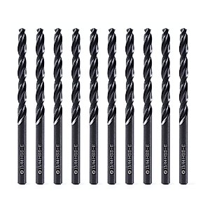 DelitonGude 13/64''inch HSS M35 Cobalt Twist Drill Bits,High Speed Steel,Pack of 10,Suitable for Steels,Cast Iron,Stainless Steel,Copper and Other Hard Metals（13/64inch）