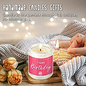 Happy Birthday Candle Gifts for Women - Unique Gift for Best Friend - Vanilla Sugar and Buttercream Candles Gift idea for Her Sister Mom Coworker Classmate Bestie Present 7 oz