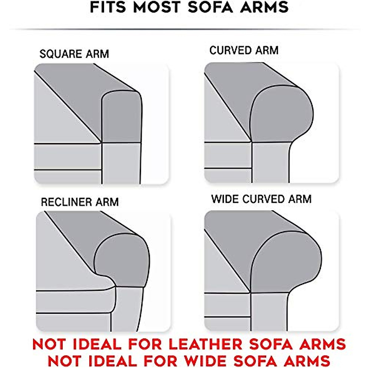 2 Pc Anti-Slip Spandex Stretch Fabric Sofa Armrest Cover Set Recliner,Armchair,Couch Armrest Protector for Upholstered Furniture Fitted Jacquard Design Material |Strapless with Free PINS (Rose Dawn)