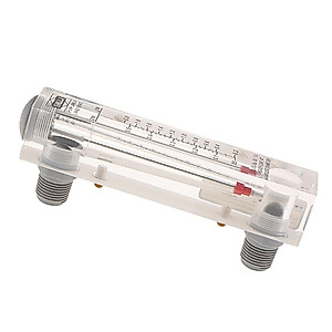 Milageto Water Liquid Meter Tool Instrument Rotameter Panel Mounted, Clear, 0.05-0.5GPM