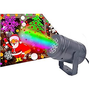 Christmas Projector Lights LED Patterns Lights Snow Fall Effect 16 Patterns with Snowman Santa Waterproof Light Projector for Patio Garden Xmas Festival Party Outdoor Decoration