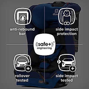 Diono Radian 3RXT SafePlus, 4-in-1 Convertible Car Seat, Rear and Forward Facing, SafePlus Engineering, 3 Stage -Infant Protection, 10 Years 1 Car Seat, Slim Fit 3 Across, Blue Sky