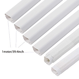 TAKTOPEAK 3'' 17 Ft [Quick Installation] PVC Decorative Line Cover Kit for Ductless Mini Split Air Conditioners, Central AC and Heat Pump Systems