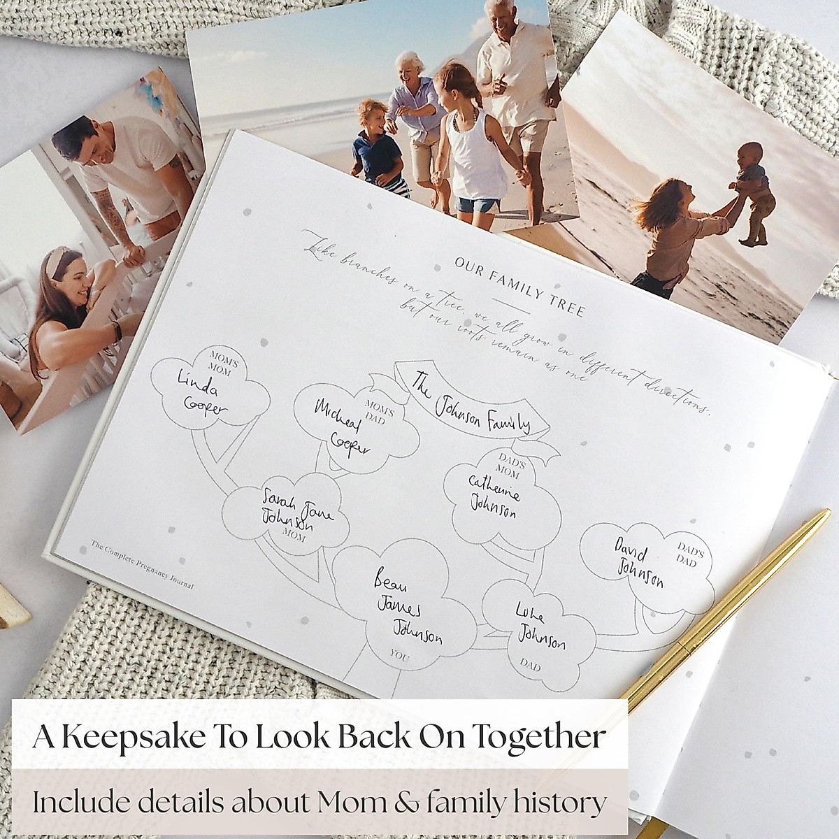 Pregnancy Journal For First Time Moms - Keepsake Memory Book Pregnancy Photo Journals - 40 Weekly Calendars Milestone Journey - 200 Page Baby Book Mom Gifts - Space For Ultrasound Photos & Tracking