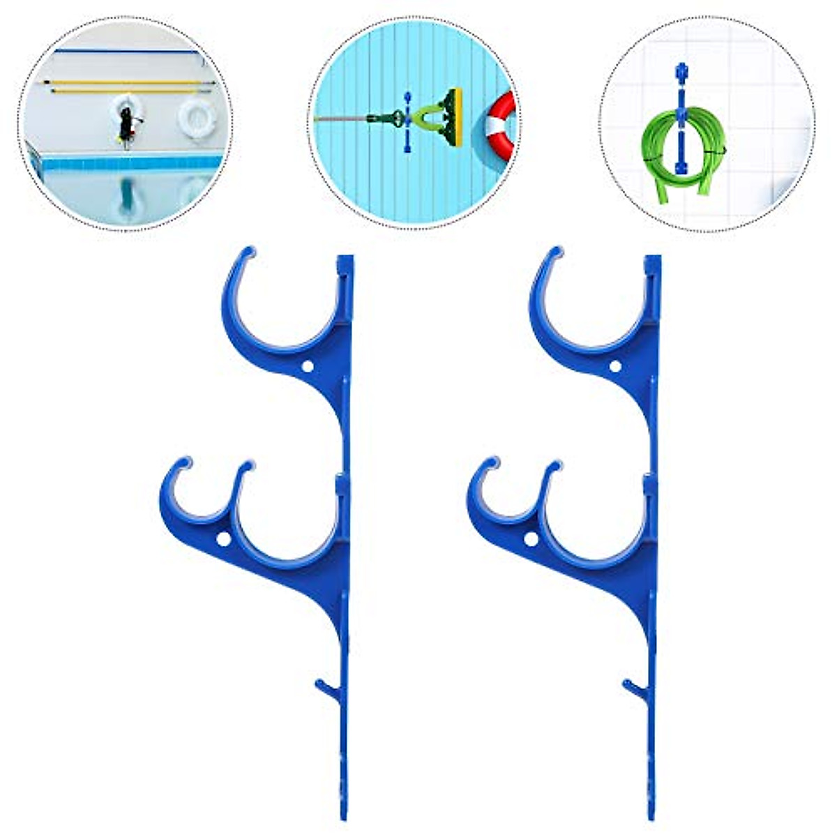 YARNOW Vacuum Stand 4pcs Pool Pole Hose Hanger Wall Hooks for Telescopic Poles Skimmers Leaf Rakes Nets Brushes Vacuum Garden Tools Swimming Pool Accessories Cleaning Tool