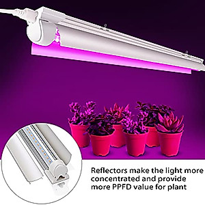 (8-Pack) LED Grow Light, T8 Grow Lights 2FT, 192W(8×24W) High Intensity Full Spectrum Indoor Grow Lights with High PPFD Value, Grow Lights for Indoor Plants, Seed Starting, Succulent, Vegetables
