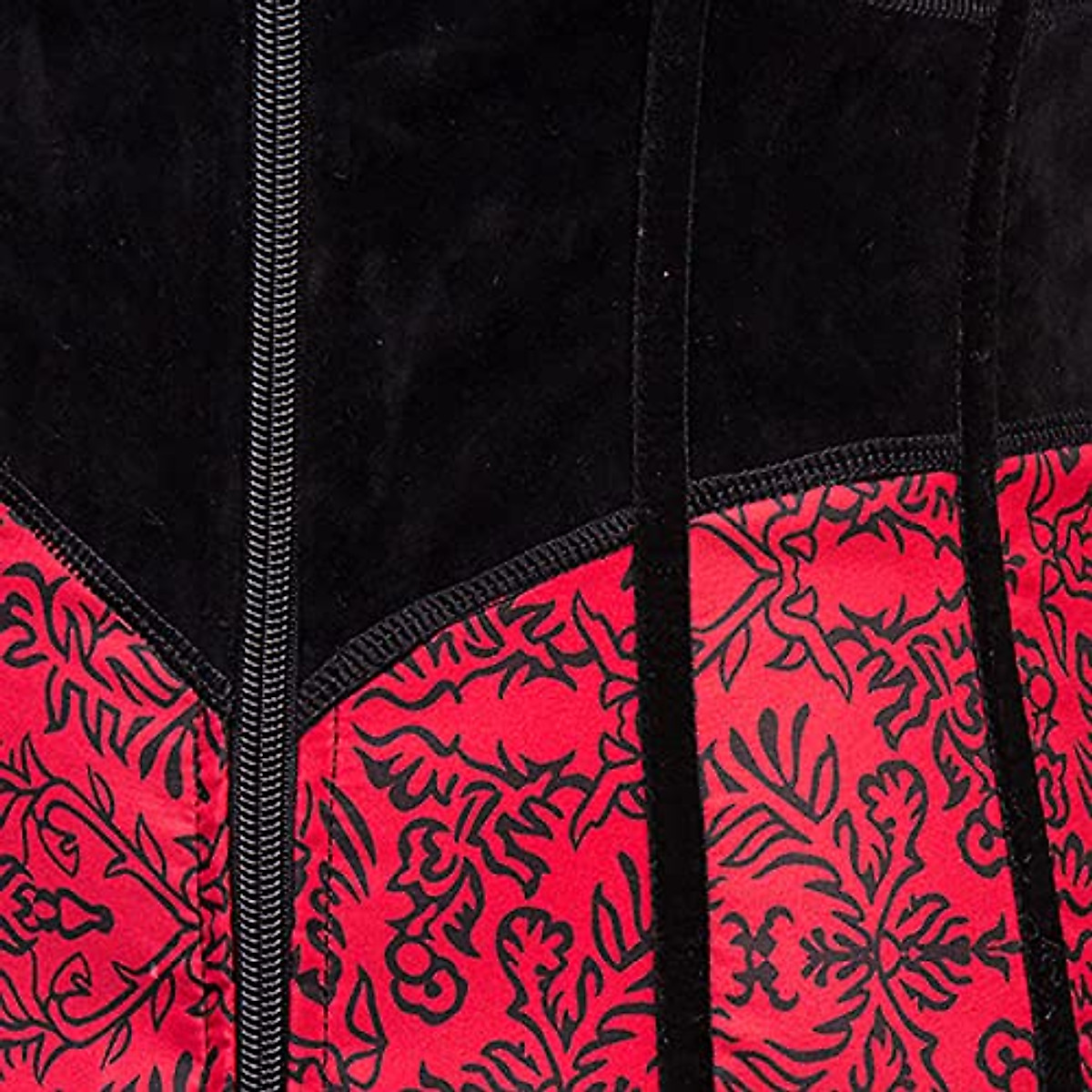 JDHUFEI Women's Faux Leather Bustier Corset Medieval Embroidered Corset Waist Bustier Steampunk Waist Cincher Costume