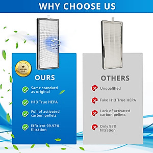 40 Replacement Filter H13 HEPA 40 Filter - Compatible with 40 3-in-1 Filters Contains High-Efficiency Activated Carbon Filter, 2 Pack 40 Filter