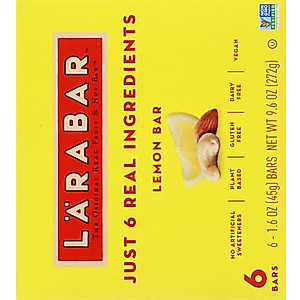 Larabar Lemon Bar, Gluten Free Vegan Fruit & Nut Bar, 1.6 oz Bars, 6 Ct