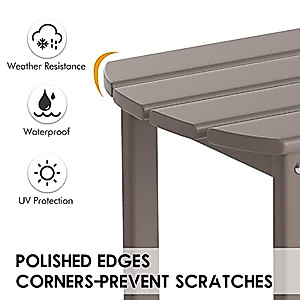 DAILYLIFE Side Table, Plastic Outdoor Adirondack End Table, Patio Coffee Table, Weather Resistant, Pool Composite Outdoor Tables for Patio Deck Garden, Backyard & Lawn Furniture