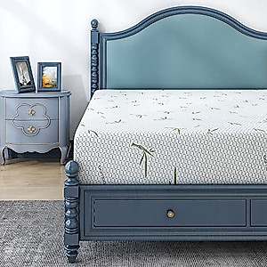 IULULU Queen Size Mattress in a Box, 8 Inch Gel Memory Foam Mattress with Bamboo Cover, Cooling Bed Mattress Made in USA, CertiPUR-US Certified,White