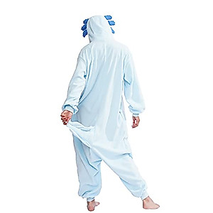 XIGUAGUO Adult Onesie Axolotl Cosplay Costume Animal Plush Homewear Sleepwear Jumpsuit for Men Women Girls Boys Teens