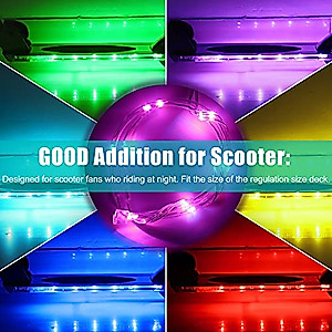 Waybelive LED Scooter Deck Light, Remote Control Skateboard Light, 16 Color Change by Yourself, 10 Ft, Waterproof, Shockproof, Super Bright to Display at Night. Good Gift for Kids