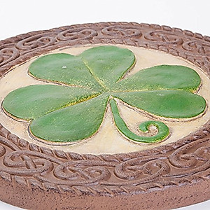 Bits and Pieces - St. Patrick's Day Shamrock Stone - Luck of The Irish - Celtic Knotted Border