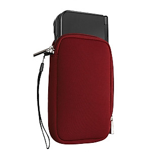 kwmobile Carrying Case Compatible with Nintendo 3DS XL - Neoprene Console Pouch with Zipper - Bordeaux