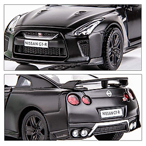 BDTCTK 1/36 Scale GTR R35 Supercar Model Toy Zinc Alloy Die-Cast Pull Back Vehicles Kid Toys for 4 5 6 Years Old Boy Girl Gift (Black)