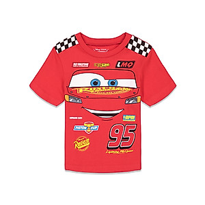 Disney Pixar Cars Lightning McQueen Little Boys T-Shirt Mesh Shorts Set Black/Red 6