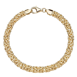 Miabella Italian 18K Gold Over Sterling Silver Byzantine Bracelet for Women, Handmade in Italy (Length 7 Inches (Small))