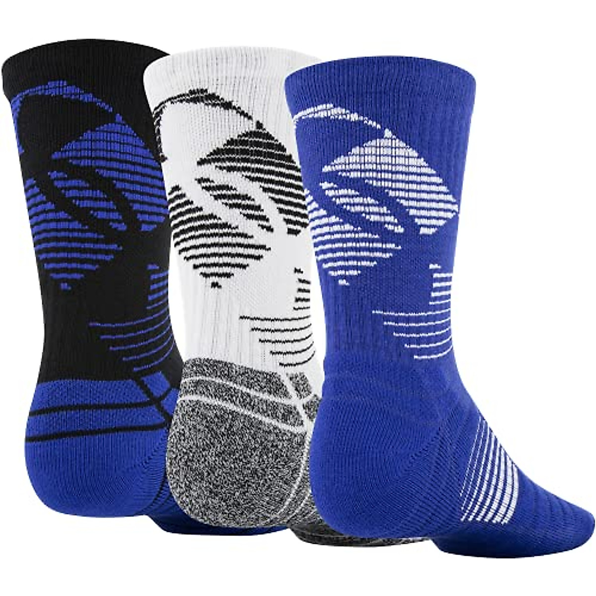 Under Armour Men's Elevated Novelty Crew Socks, 3-Pairs , Royal Assorted , Large