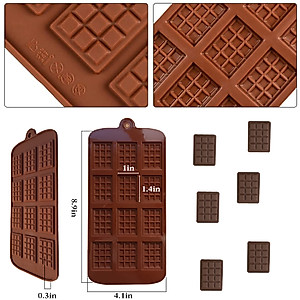 2 Pieces Silicone Break Apart Chocolate Moulds,Silicone Square Mold,Non-Stick Candy Chocolate Bar Mold,Reusable Candy Protein Silicone Chocolate Mold
